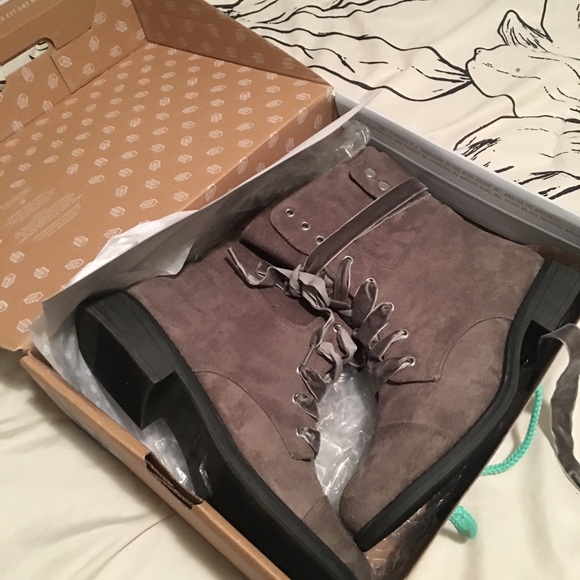 Call It Spring | Shoes | Gray Suede Combat Boots | Poshmark
